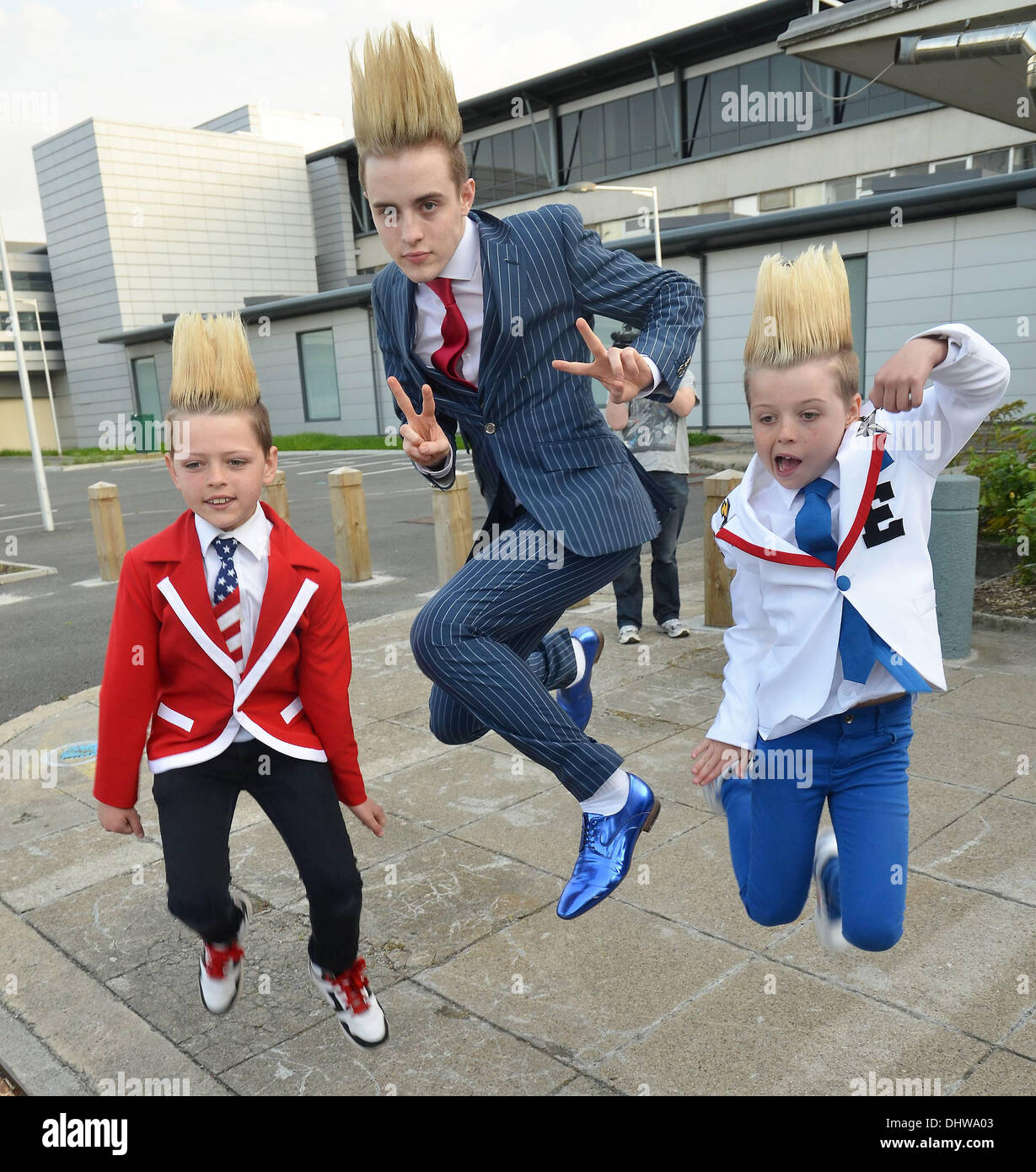 John Grimes and Edward Grimes, aka Jedward with lookalike fans with ...