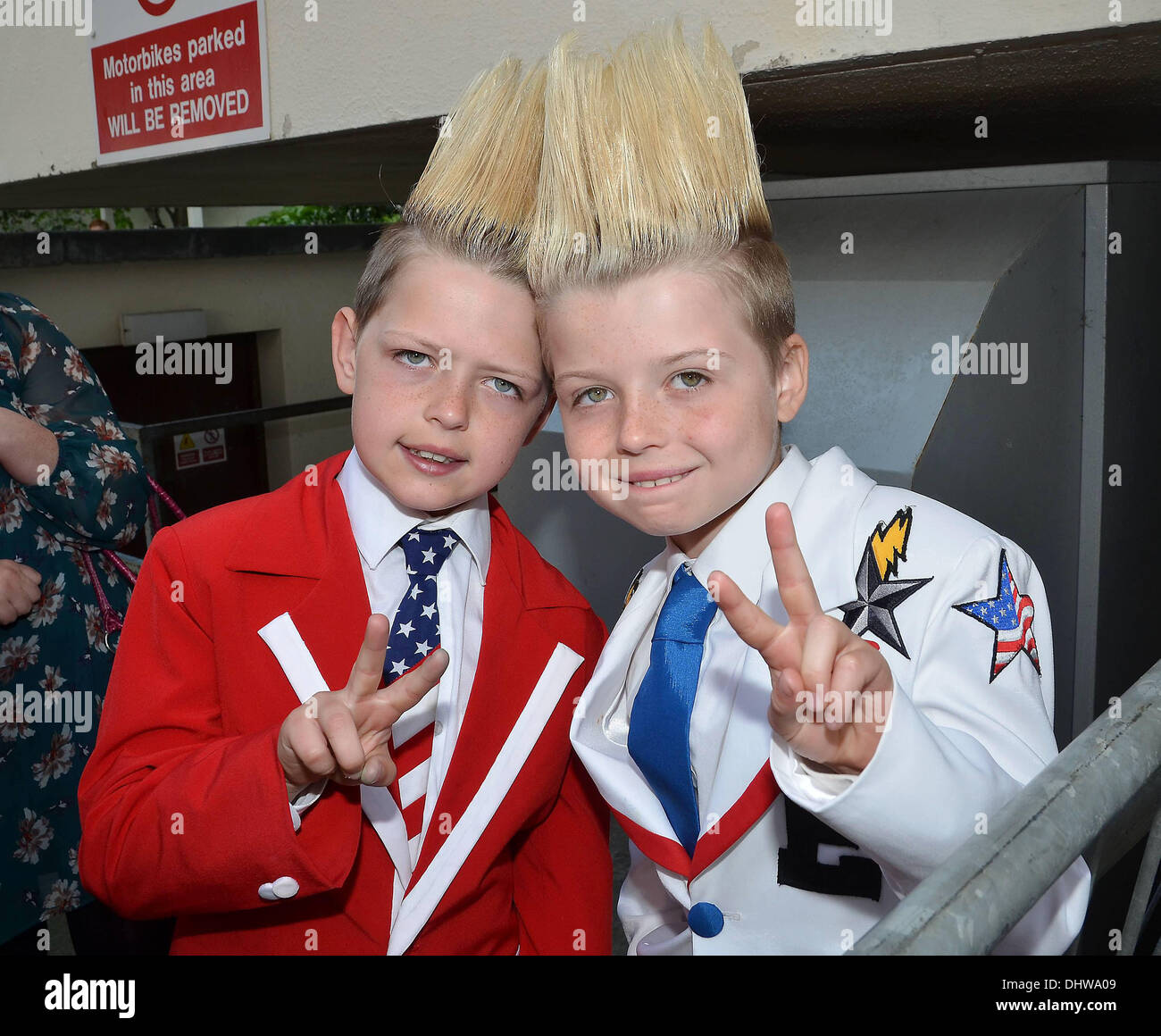 John Grimes and Edward Grimes, aka Jedward with lookalike fans with ...