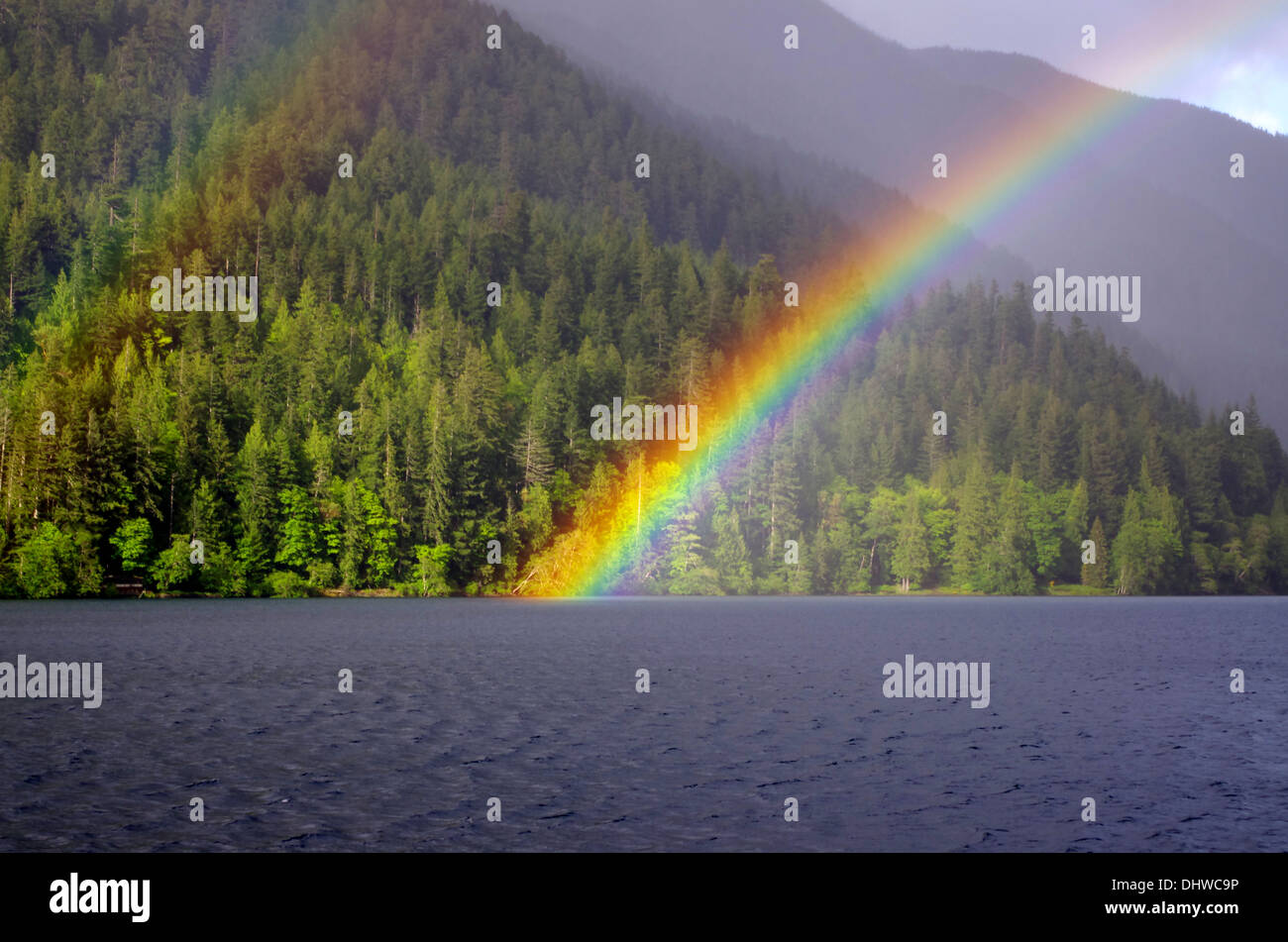 Rainbow over lake hi-res stock photography and images - Alamy