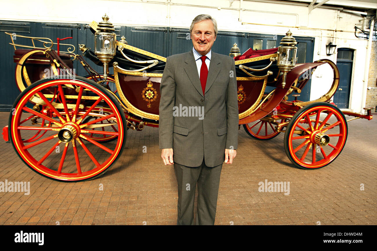 Crown Equerry Colonel Toby Browne poses with the 1902 State Landau ...