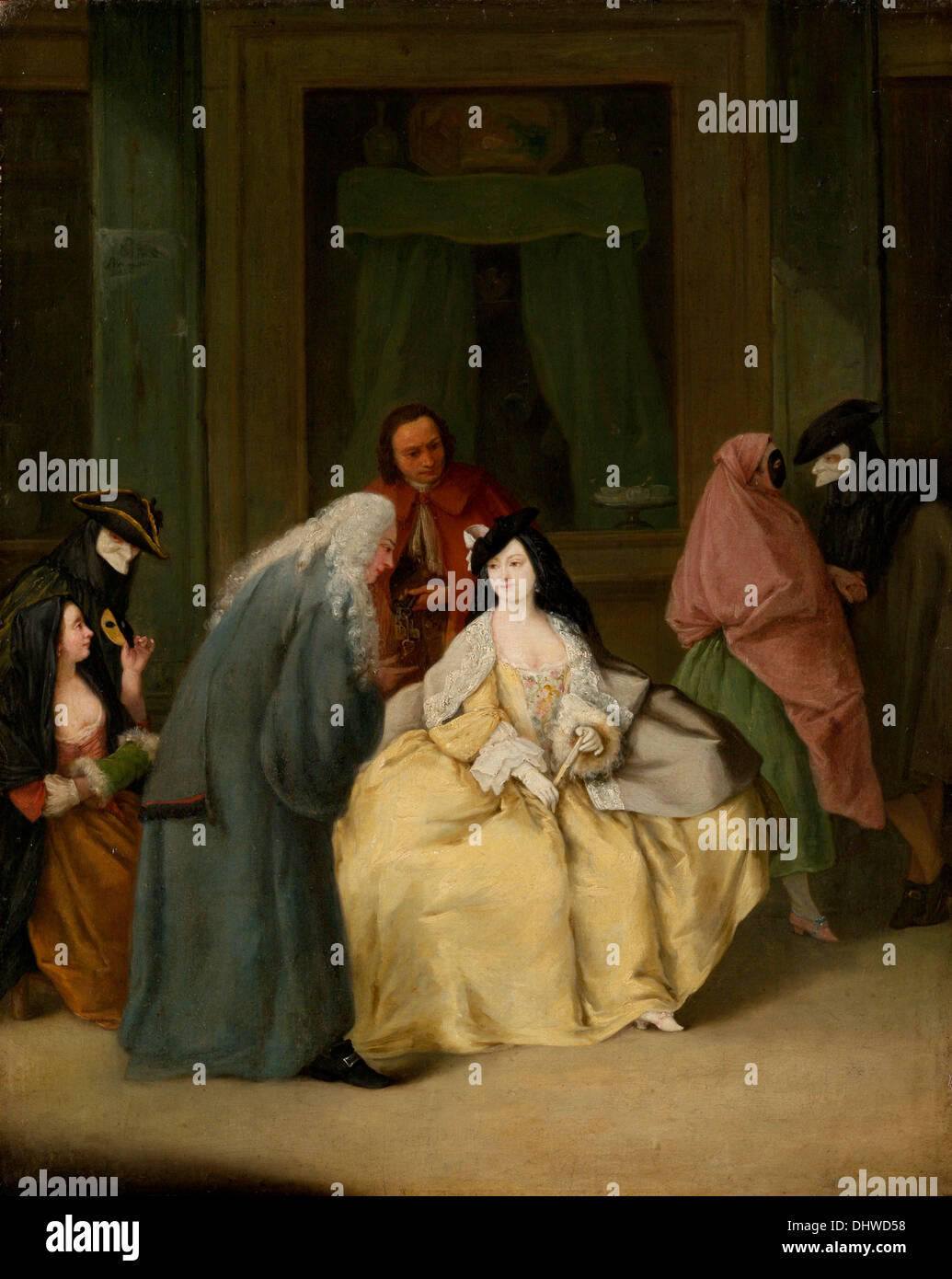 The Meeting - by Pietro Longhi, 1746 Stock Photo - Alamy