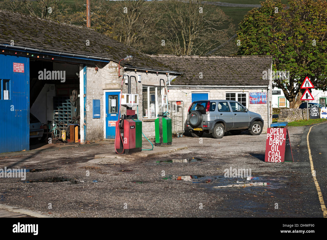 Village local petrol filling station business garage hi-res stock ...