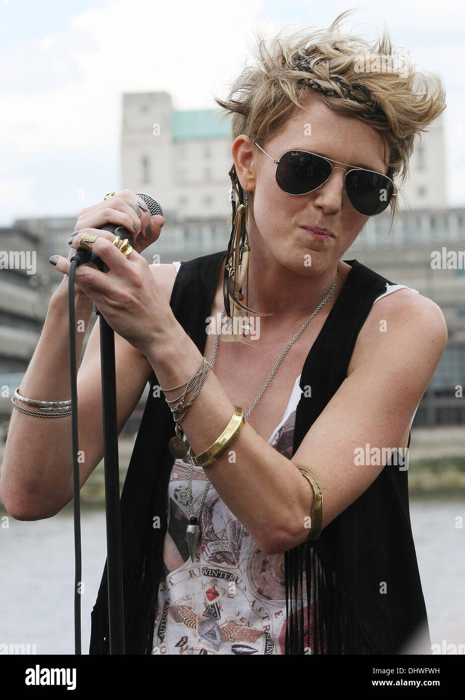 Bo Bruce busking on the South Bank London, England - 30.05.12 Stock ...
