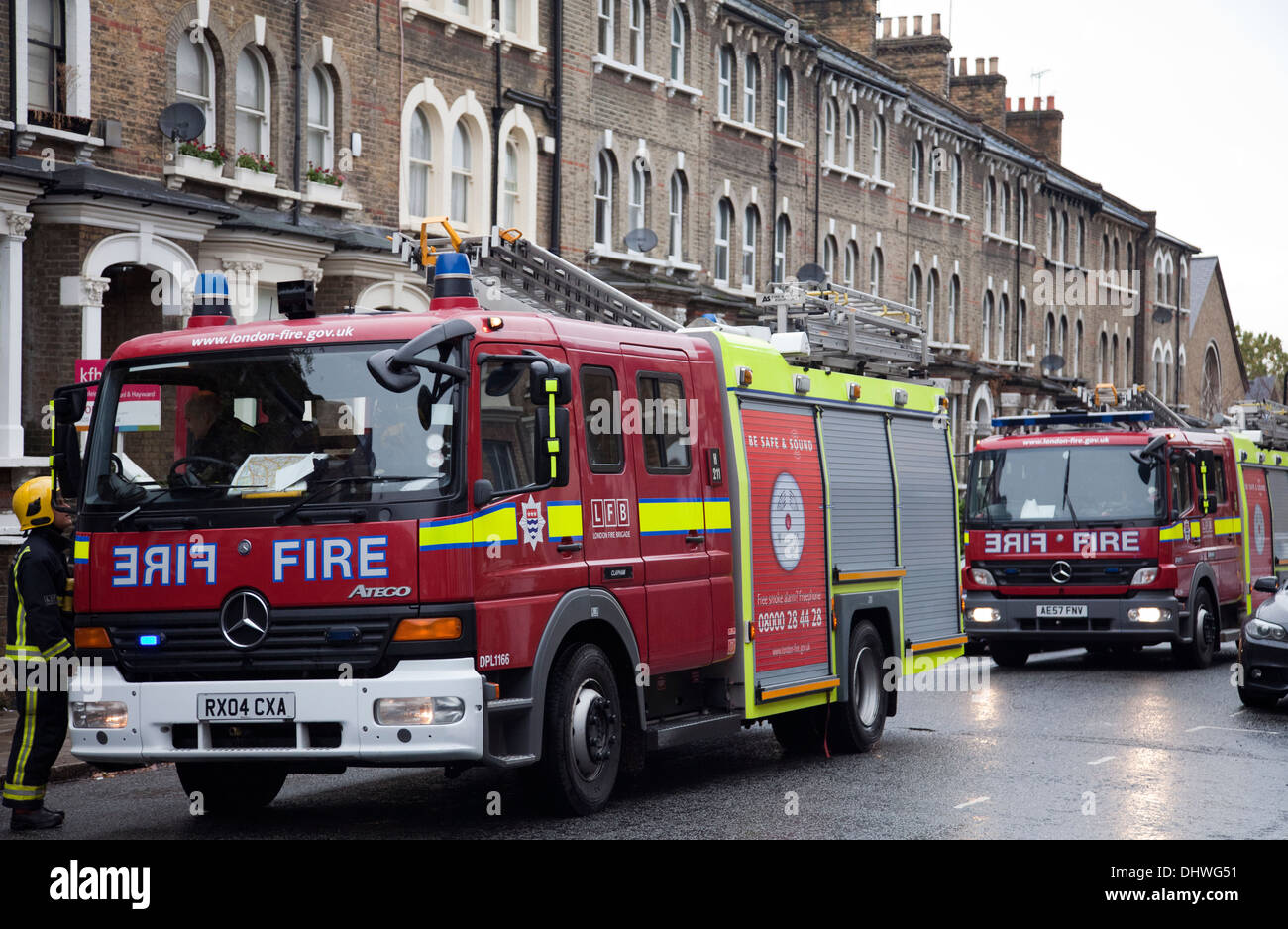Fire engines attending an incident hi-res stock photography and images ...