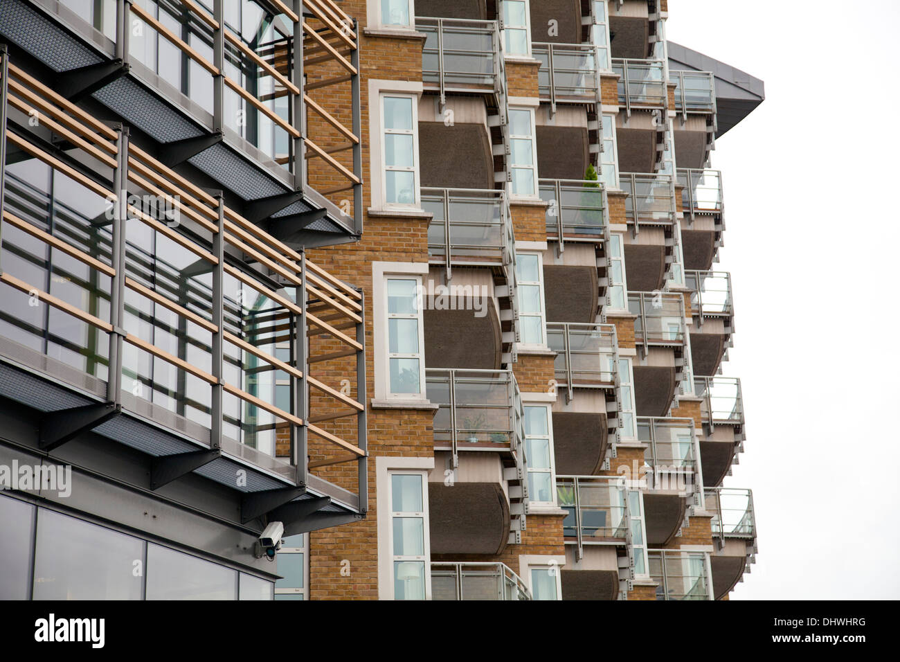 Modern Flat Balconies on Bankside Riverside in London UK Stock Photo ...