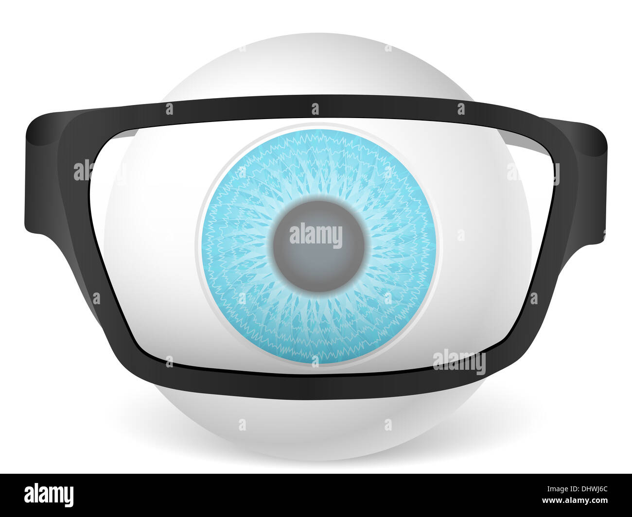 Human eyeballs with glasses on white background Stock Photo - Alamy