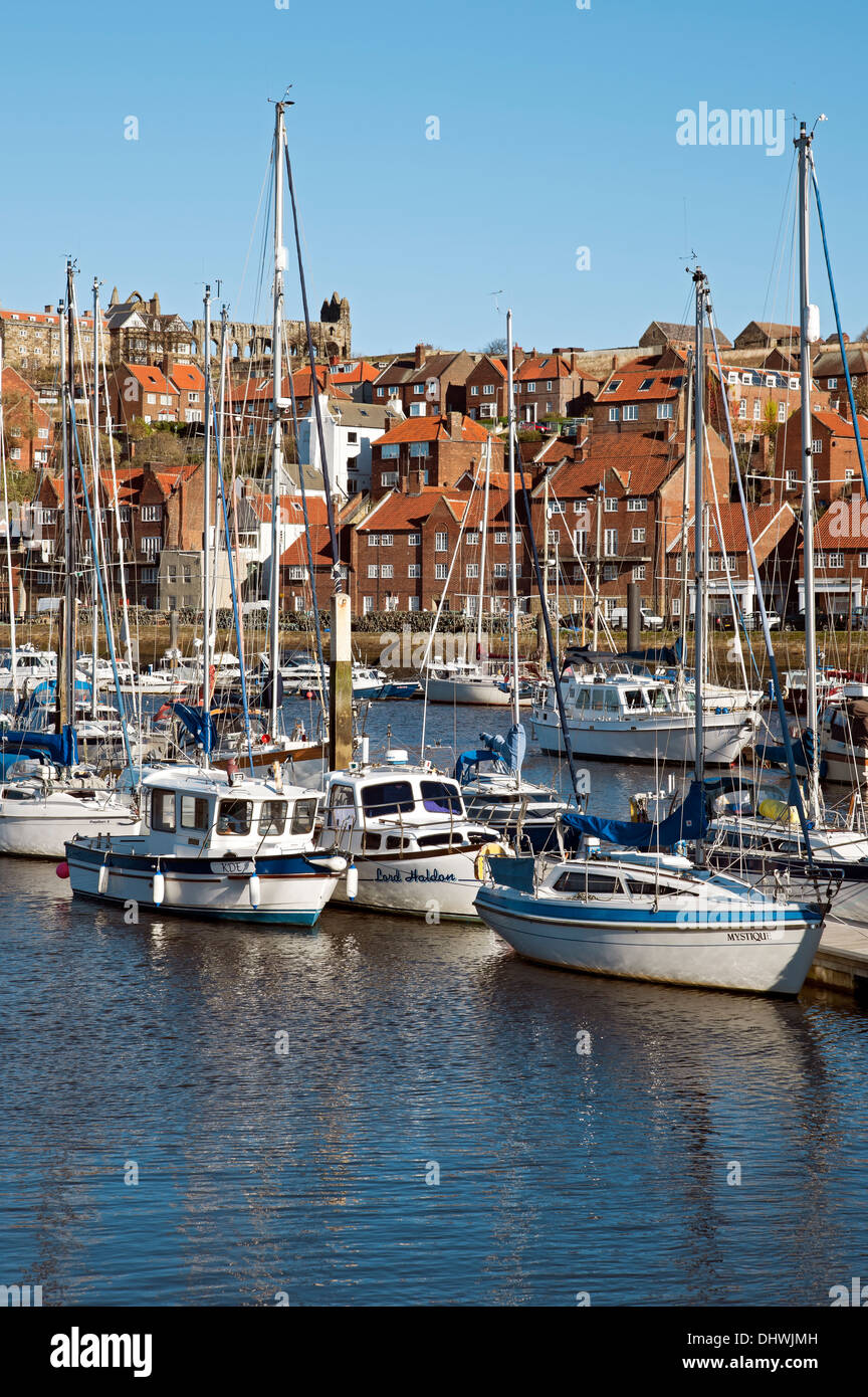 Boat yacht Boats yachts in the marina Whitby Harbour North Yorkshire ...