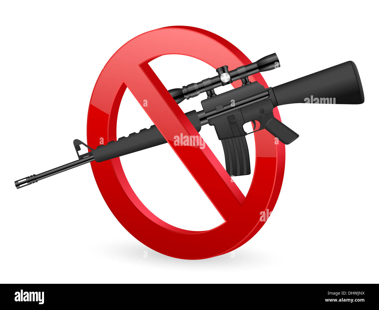 No weapon sign on a white background Stock Photo - Alamy