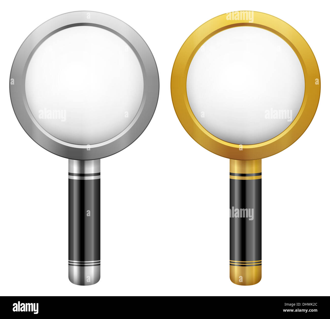 Magnifier isolated on a white background. Vector illustration Stock ...