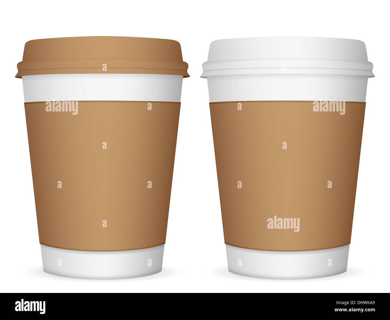 Paper coffee cup set on a white background Stock Photo - Alamy