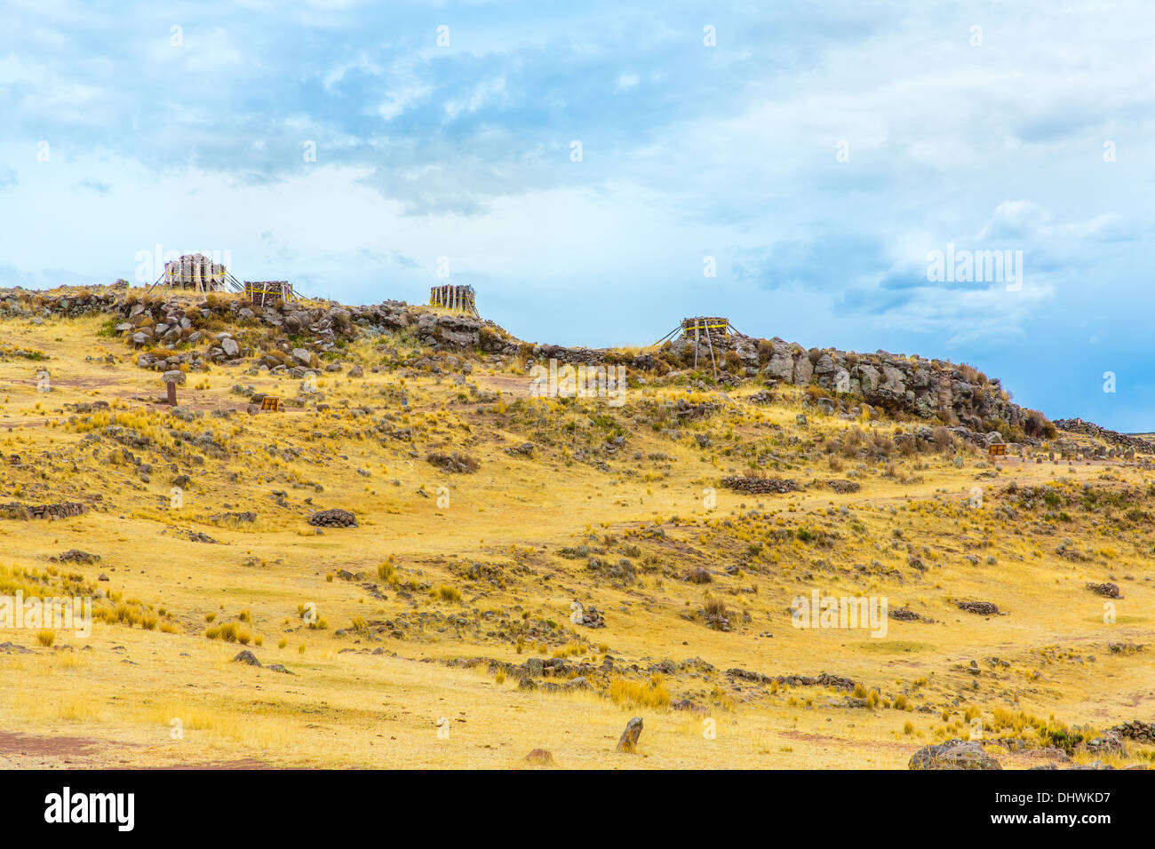 Funerary towers in Sillustani, Peru,South America- Inca prehistoric ...