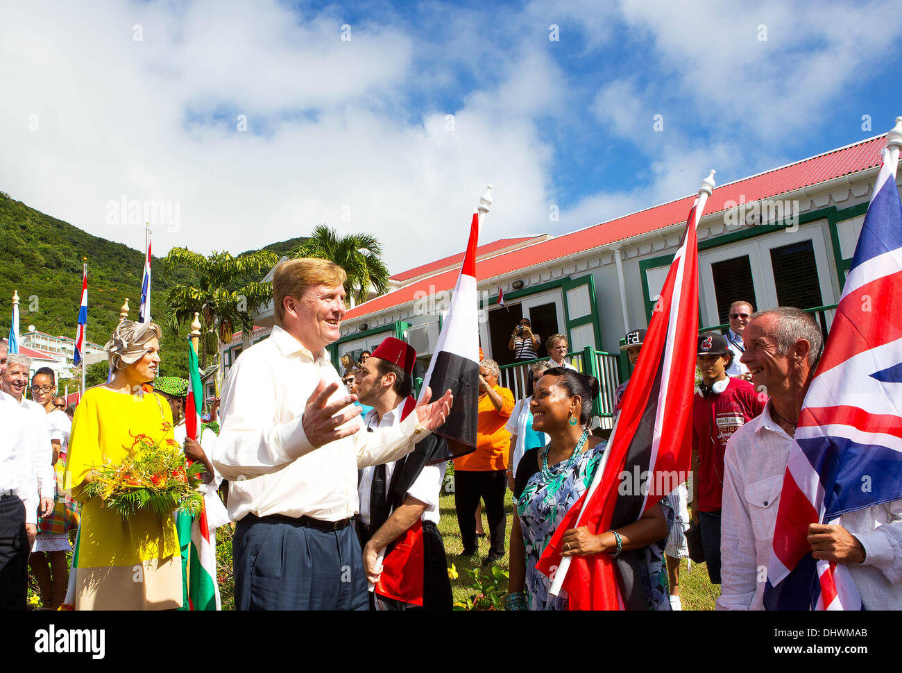 Saba, Caribbean. 14th November 2013. Queen Maxima and King Willem ...