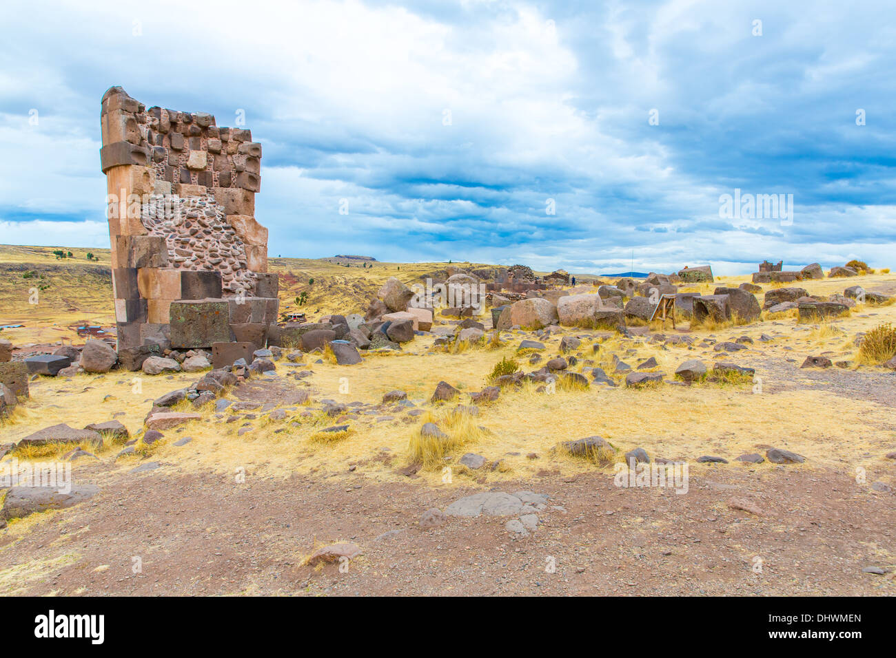 Funerary towers in Sillustani, Peru,South America- Inca prehistoric ...