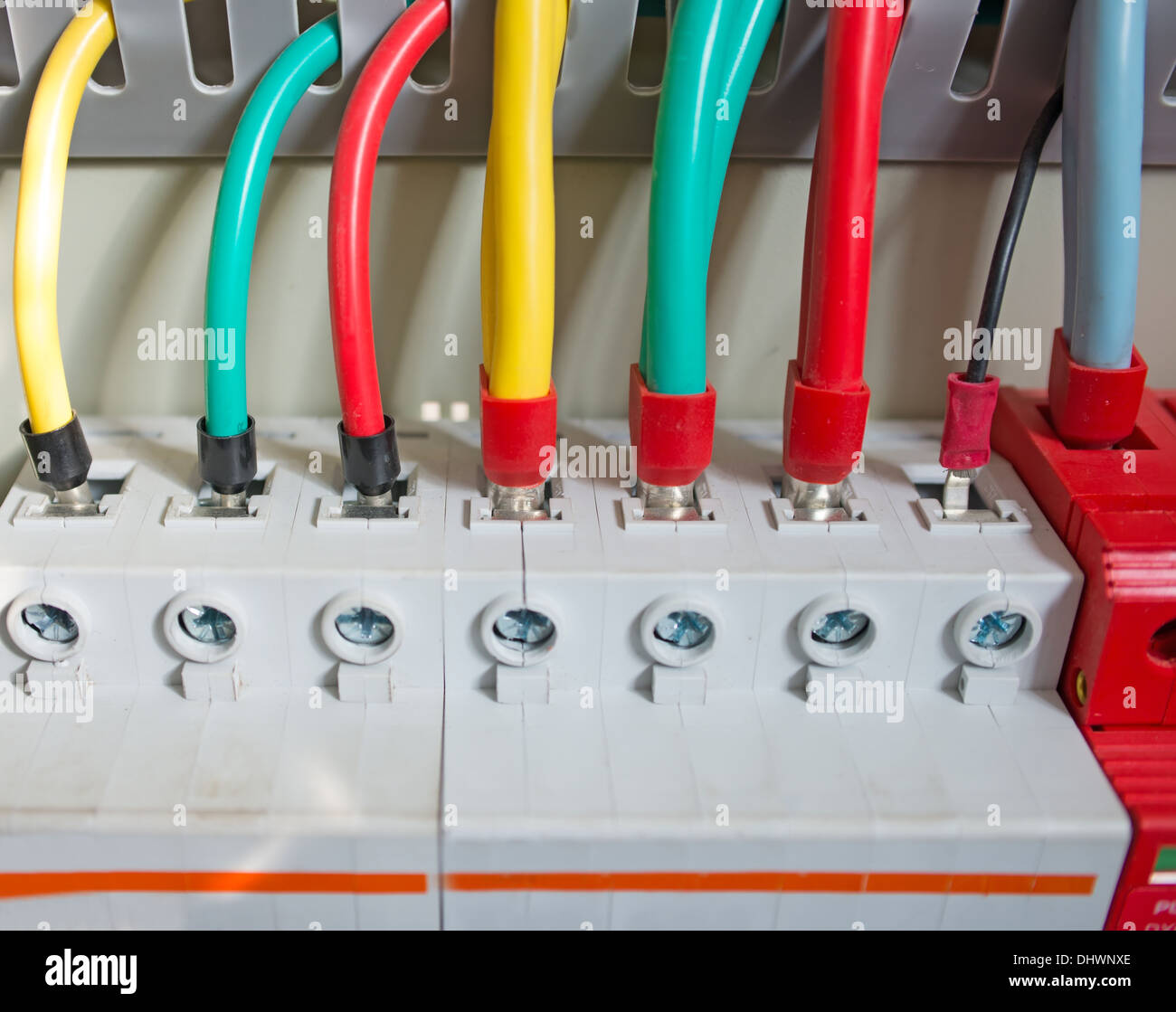 Server front side showing colorful switches and wiring Stock Photo - Alamy