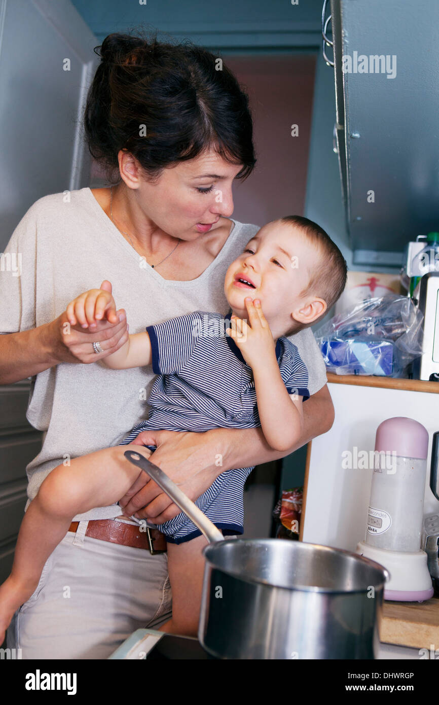 Kitchen Accident With Child High Resolution Stock Photography and ...
