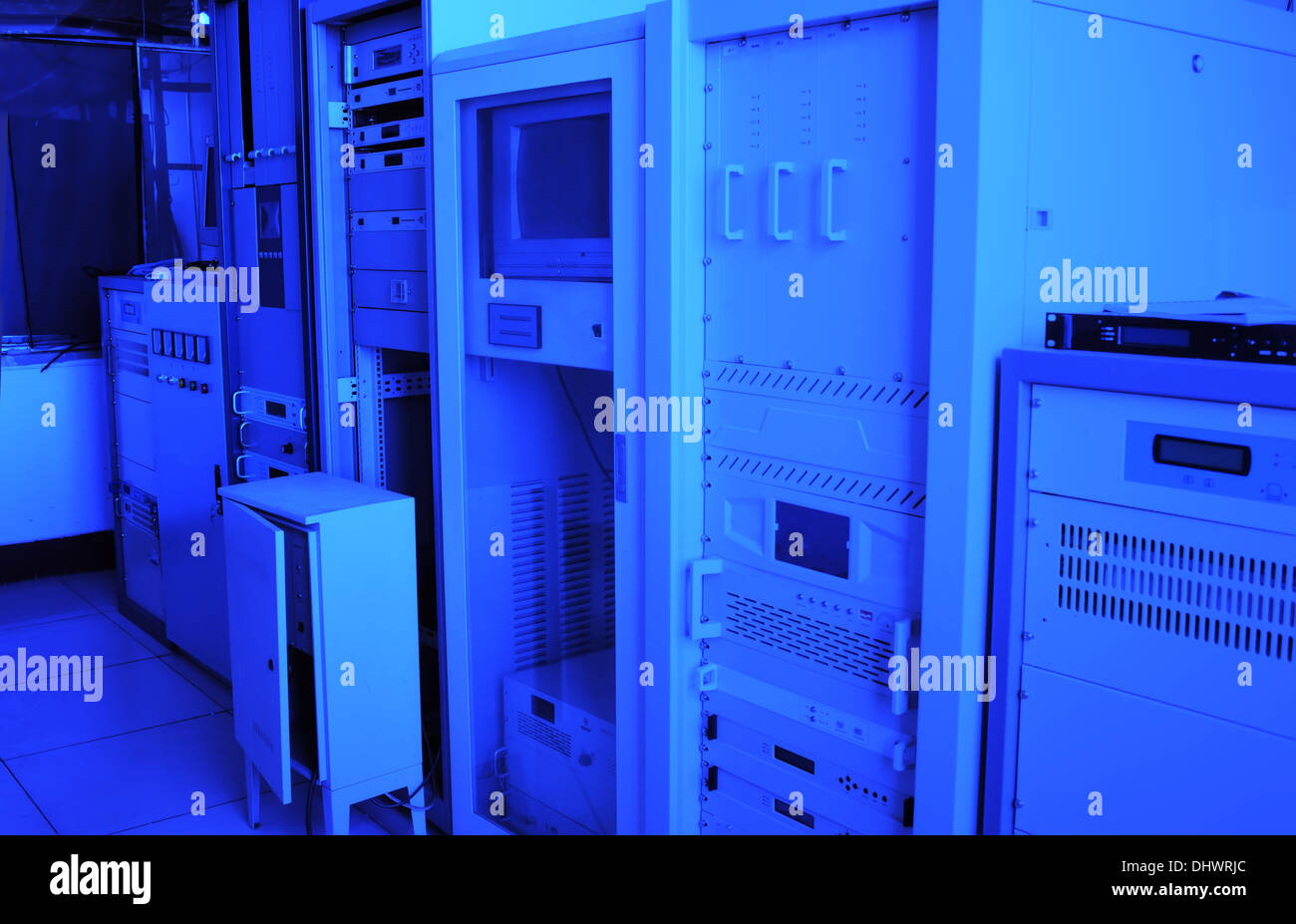 Electronic room television station, the signal control room Stock Photo ...