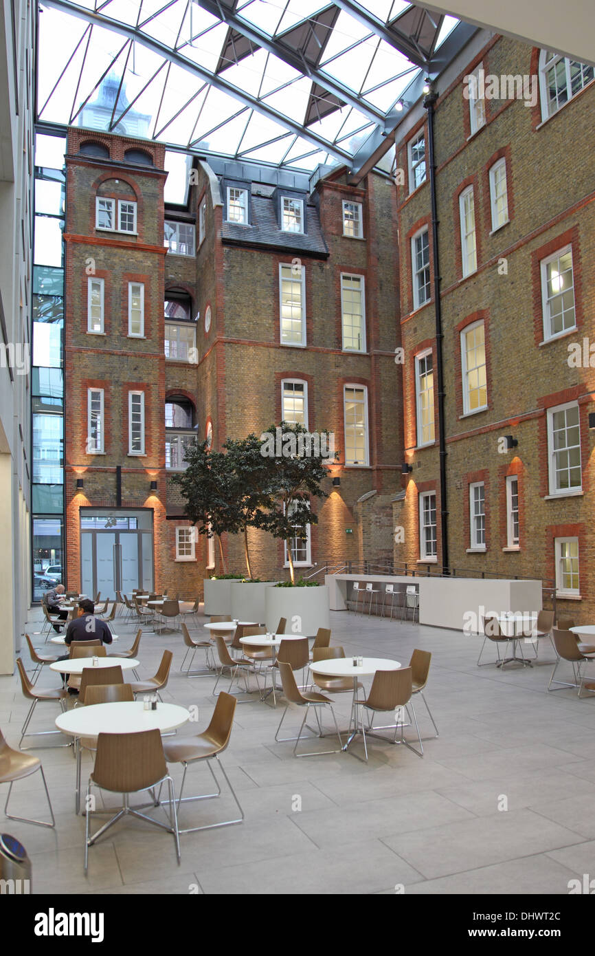 The atrium at the London headquarters building of trade union Unison ...