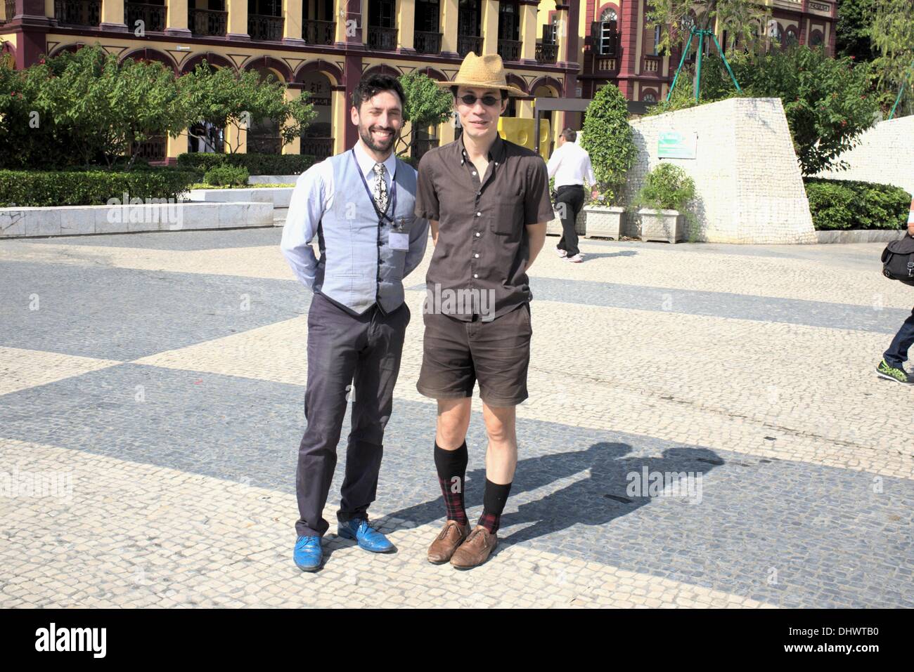 Two of the performers before the show Stock Photo - Alamy