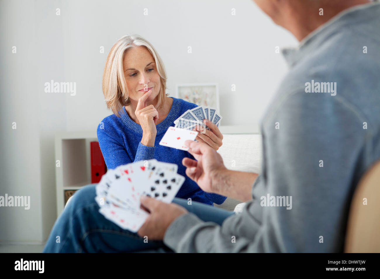 Couples playing card game on hi-res stock photography and images - Alamy