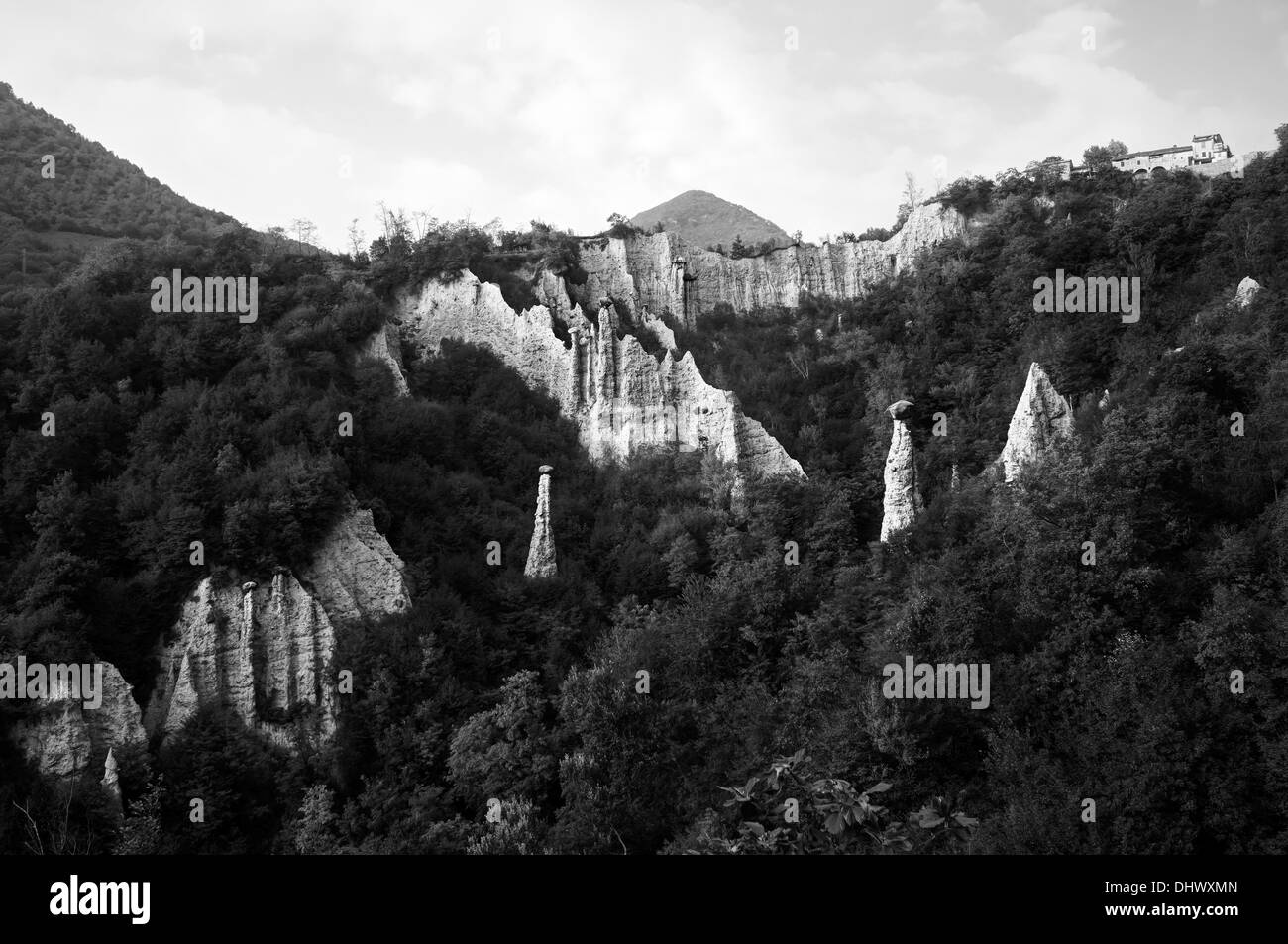 Italy. Natural pyramids of Zone Stock Photo - Alamy