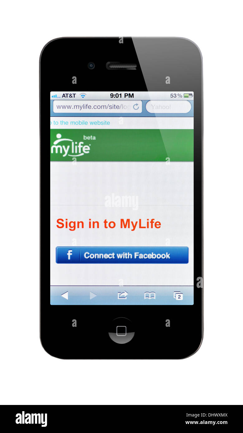 iPhone screen showing MyLife people search website Stock Photo - Alamy