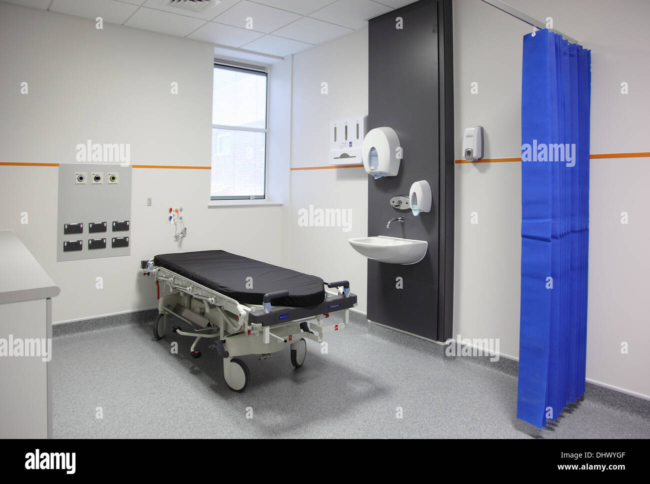 A treatment bay in a new accident and emergency department in a London ...