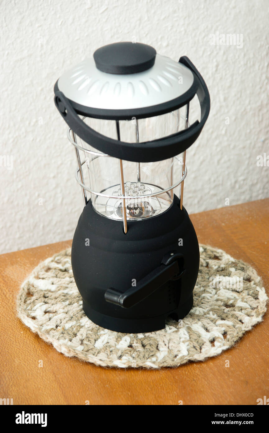 A wind up lantern lamp used for emergency lighting for power cuts power ...