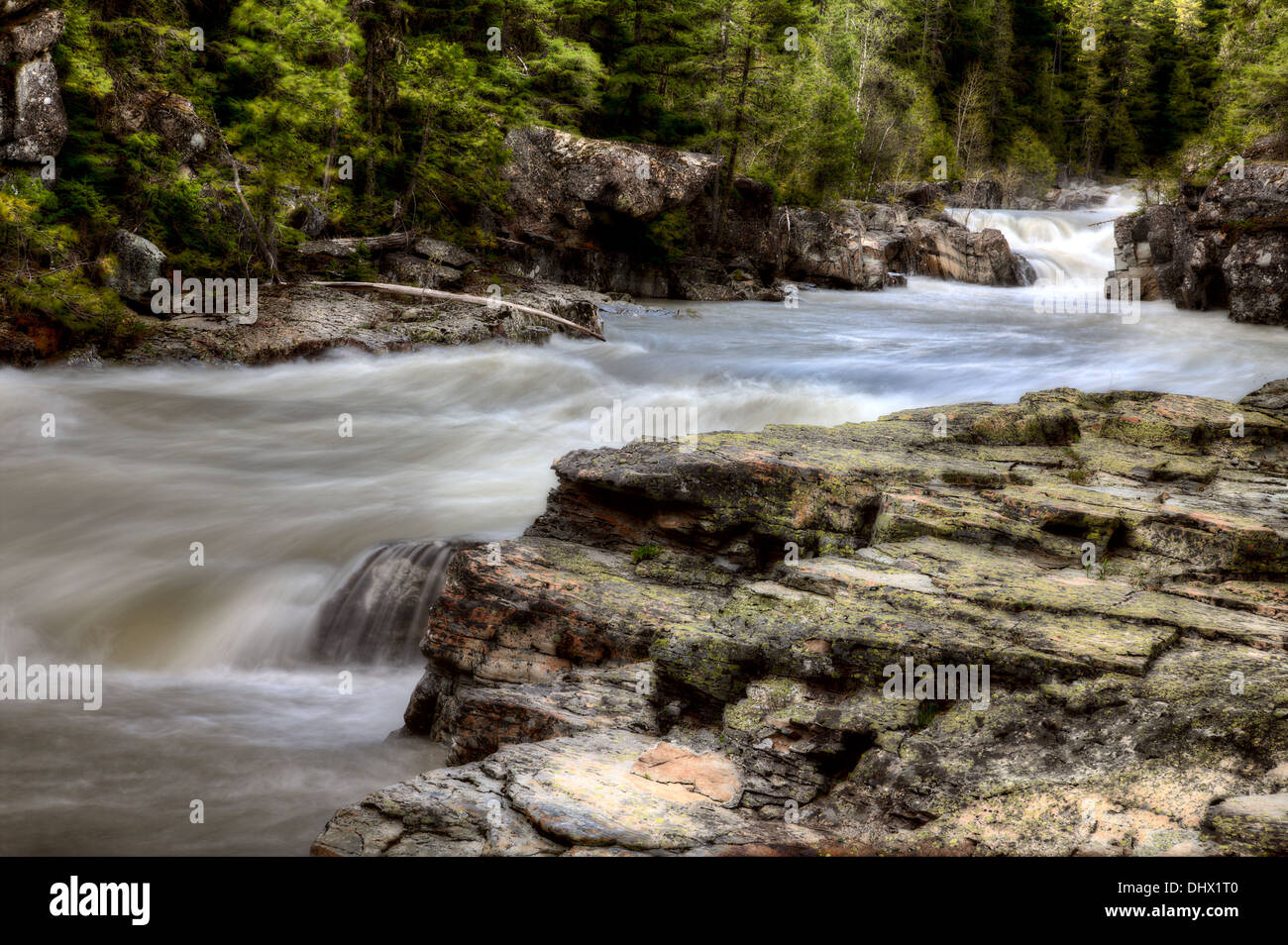 Waterfall glacier national park hi-res stock photography and images - Alamy