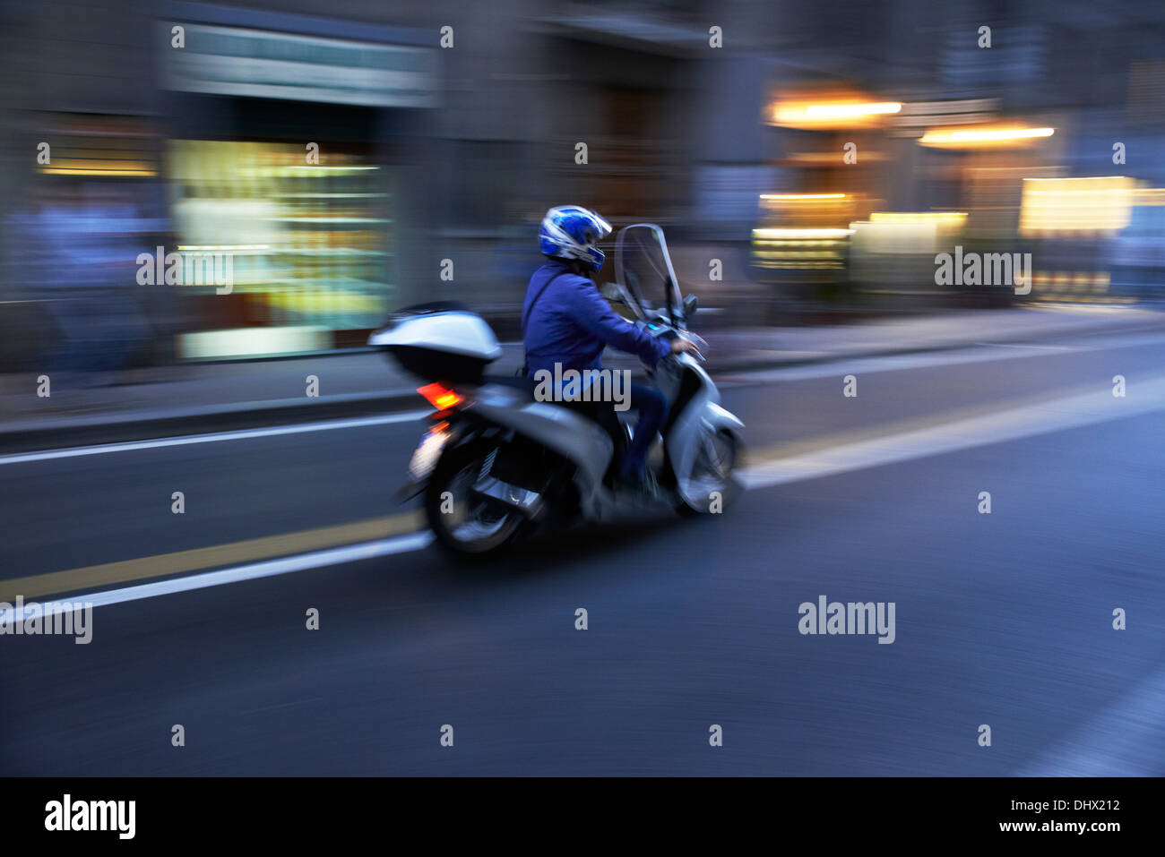 Scooter Moped rider Florence Italy Stock Photo - Alamy