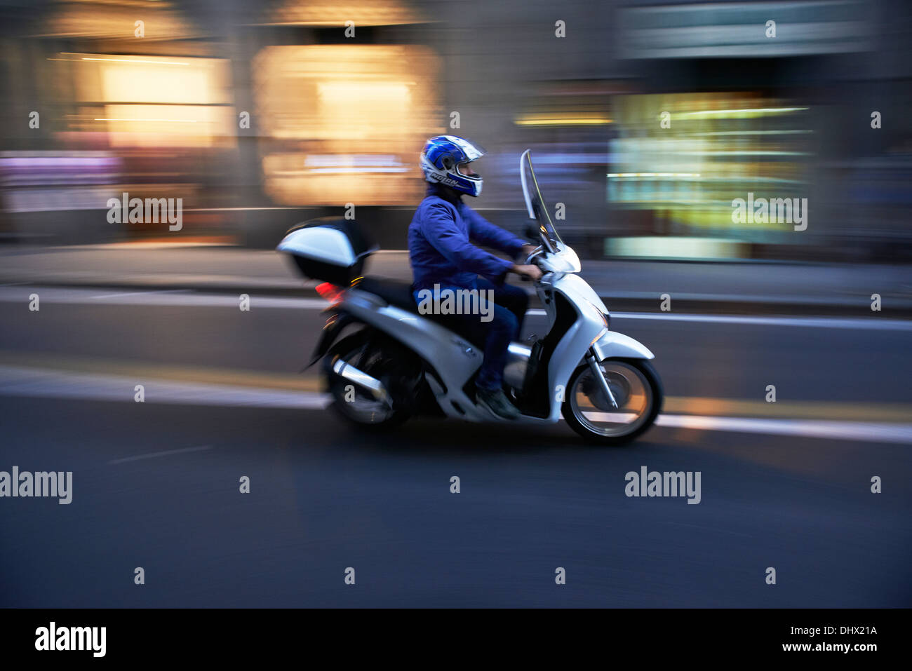 Scooter Moped rider Florence Italy Stock Photo - Alamy