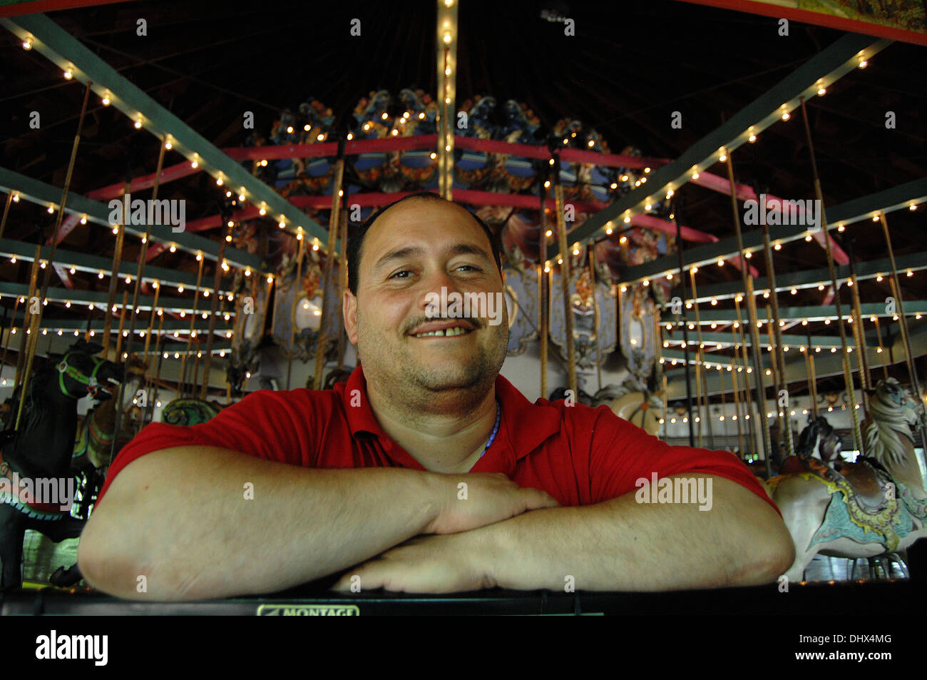 Jason Guzman, ticket-taker for NY Carousel at the newly opened Forest ...