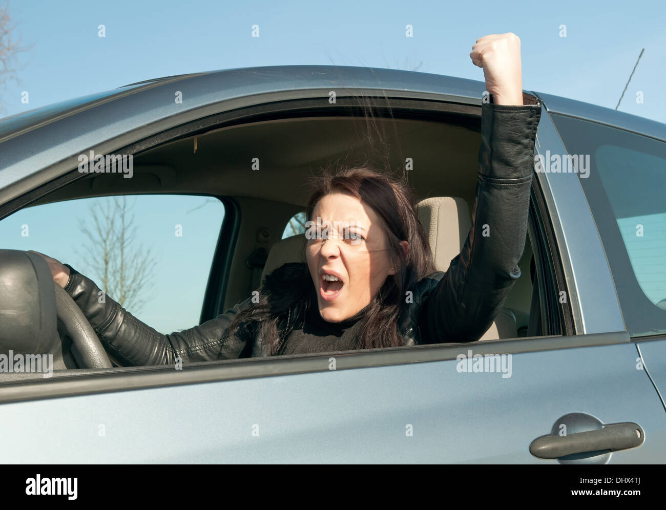 Woman in car making hi-res stock photography and images - Alamy