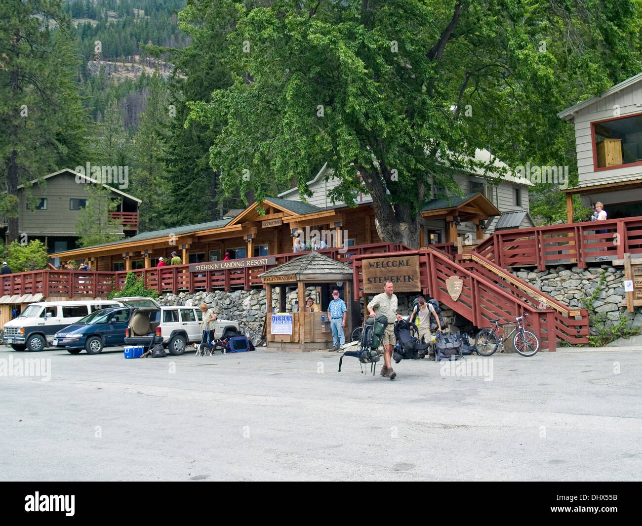 The little village of Stehekin,Lake Chelan,Washington State Stock Photo ...