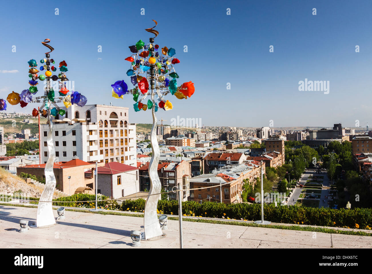 Modern Art sculptures at the Cascade monument in Yerevan, Armenia Stock ...