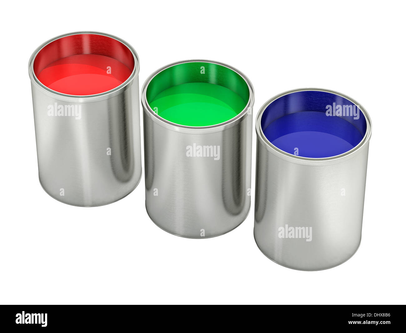 Paint Buckets - primary RGB colors Stock Photo - Alamy