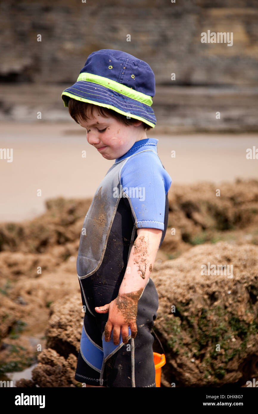 boy at seaside, beech Stock Photo - Alamy