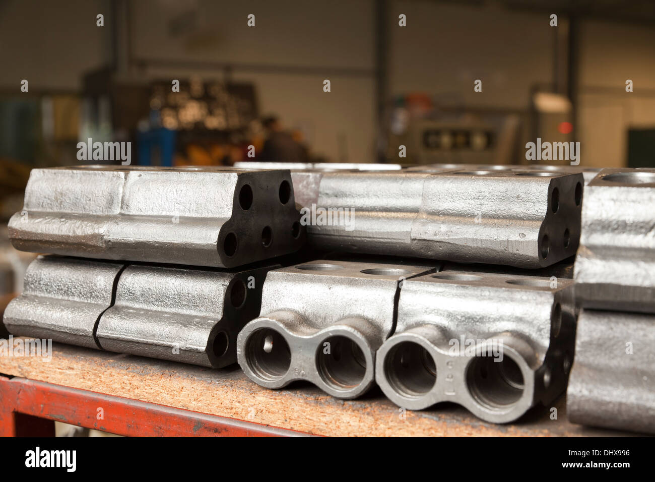 metal parts of hydraulic machines Stock Photo - Alamy