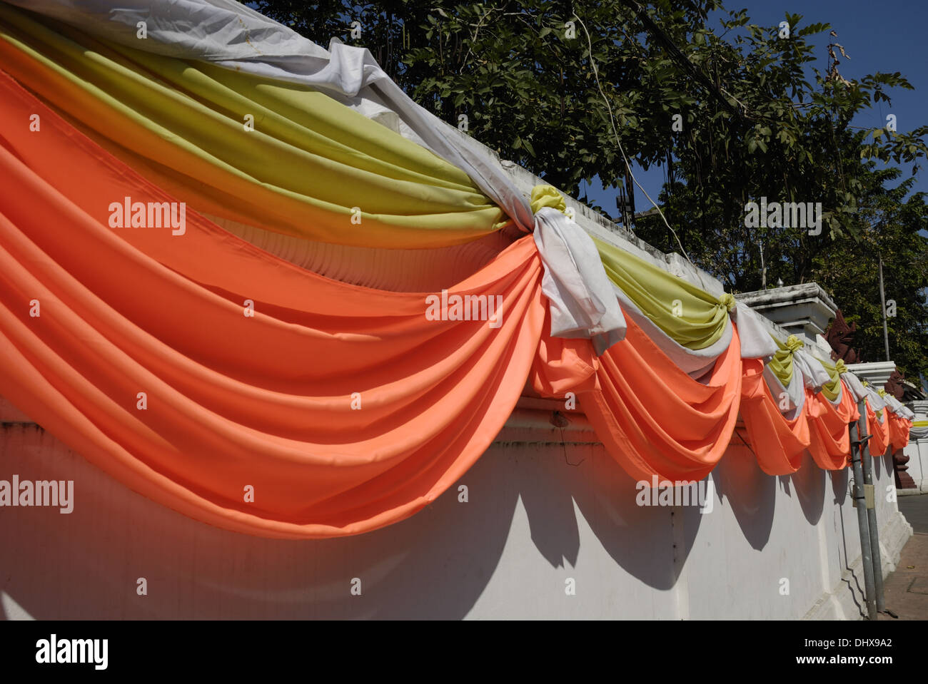 Cloth on a Temple Wall in Chiang Mai Stock Photo - Alamy
