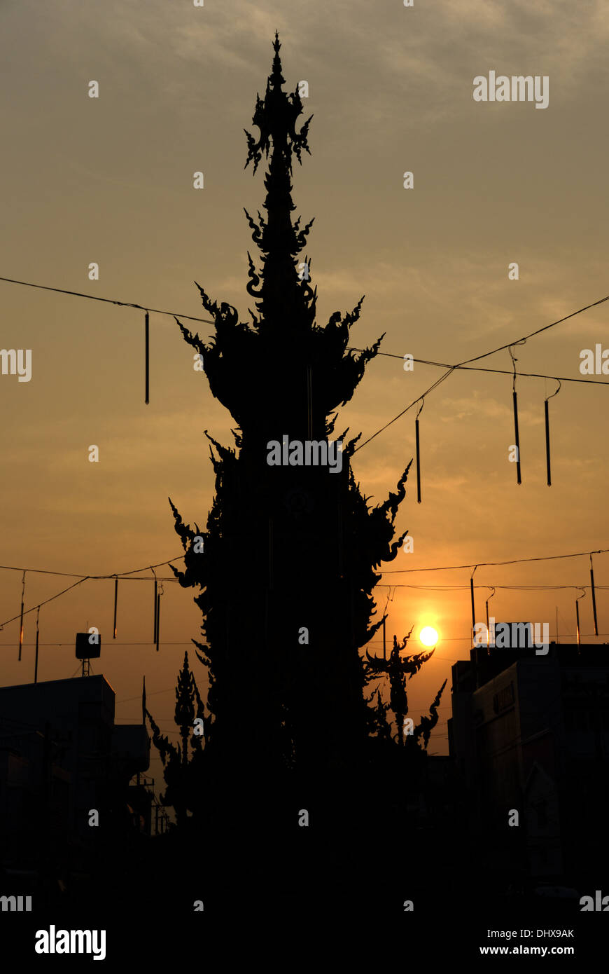Sunrise at the Clock Tower in Chiang Rai Stock Photo - Alamy