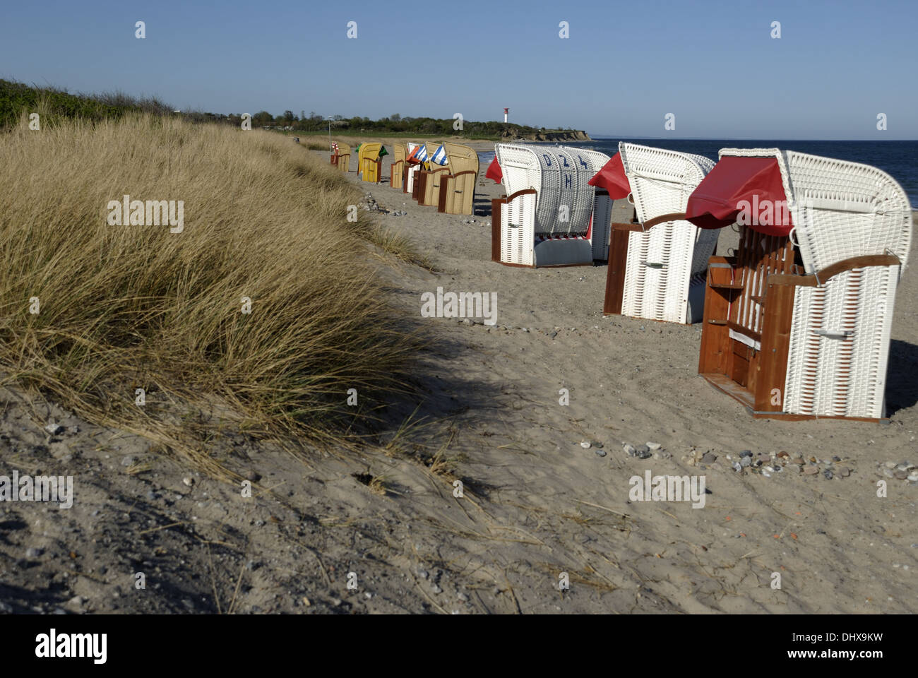 Beach wicker chairs in Heiligenhafen Stock Photo - Alamy