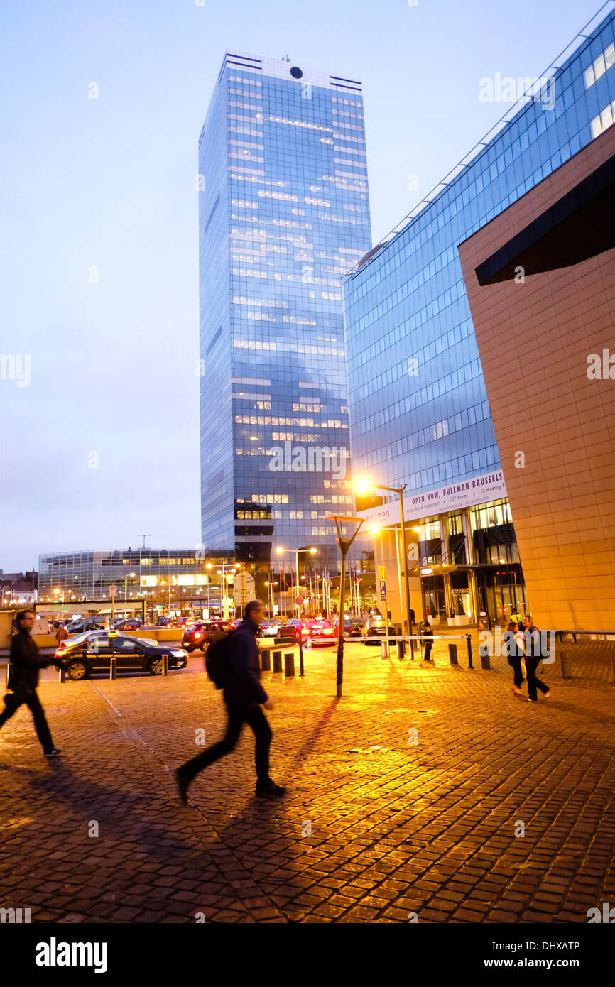 Brussels at Night Stock Photo - Alamy