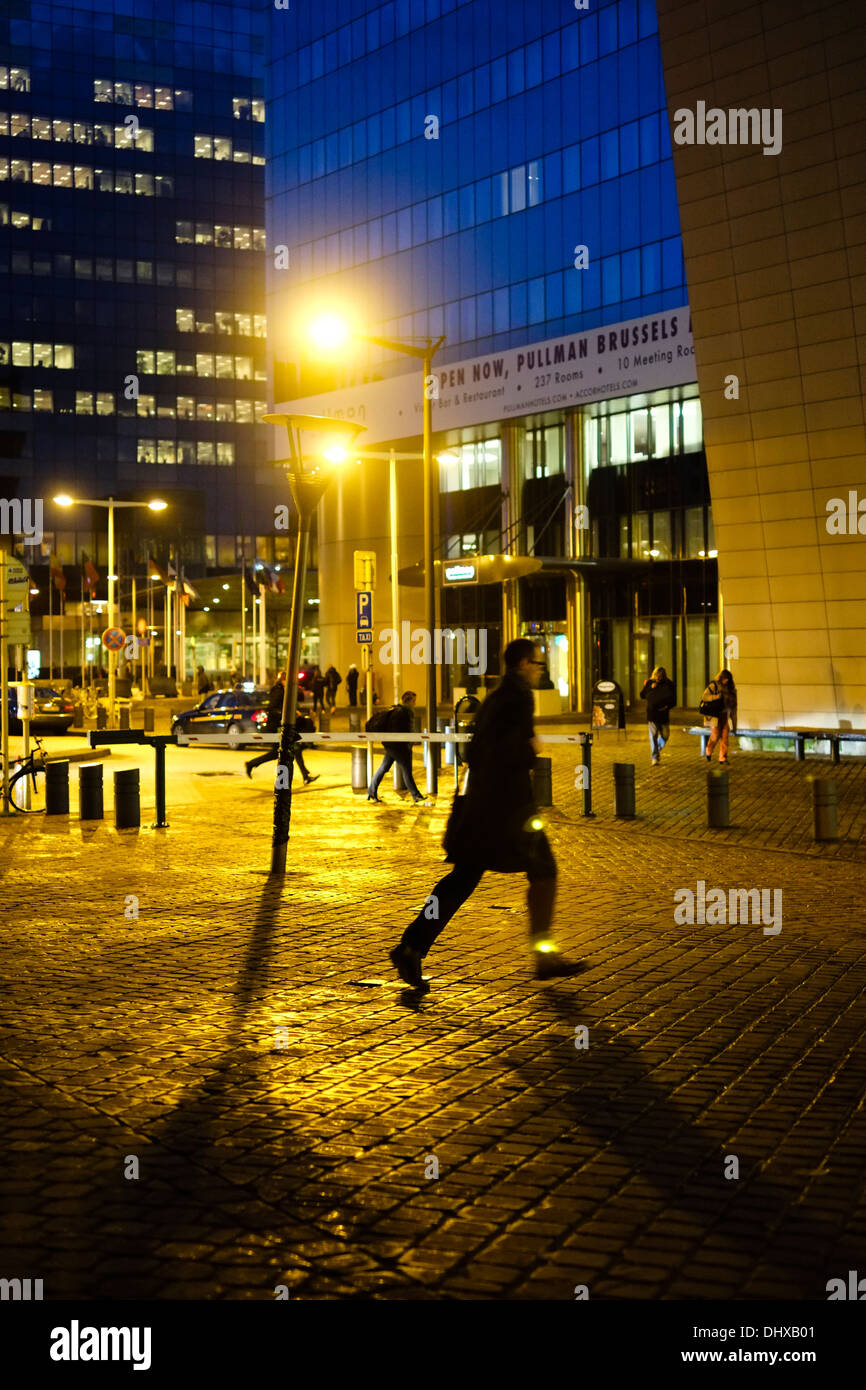 Brussels at Night Stock Photo - Alamy