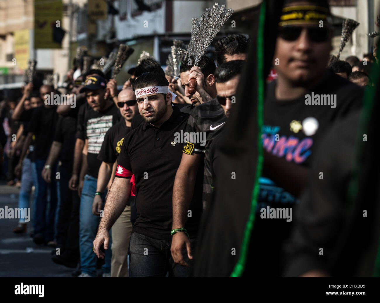 Manama, Bahrain. 15th Nov, 2013. Ritual of Muharram morning in Manama ...