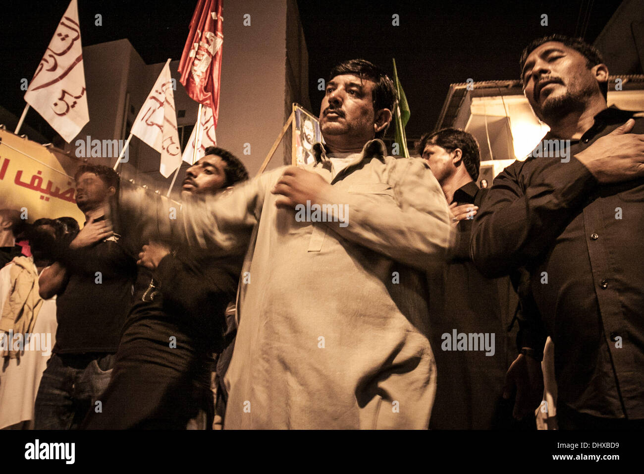 Manama, Bahrain. 14th Nov, 2013. Ritual of Muharram morning in Manama ...
