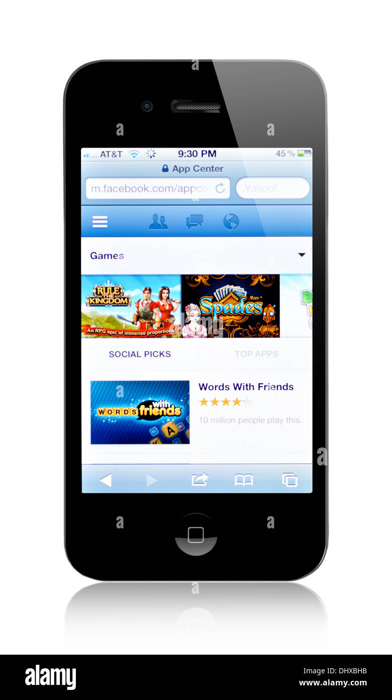 iPhone screen showing Games website Stock Photo - Alamy