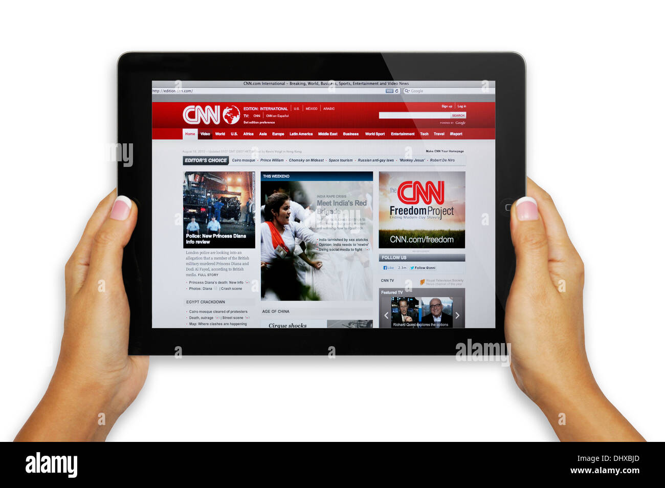 CNN website on iPad screen Stock Photo - Alamy