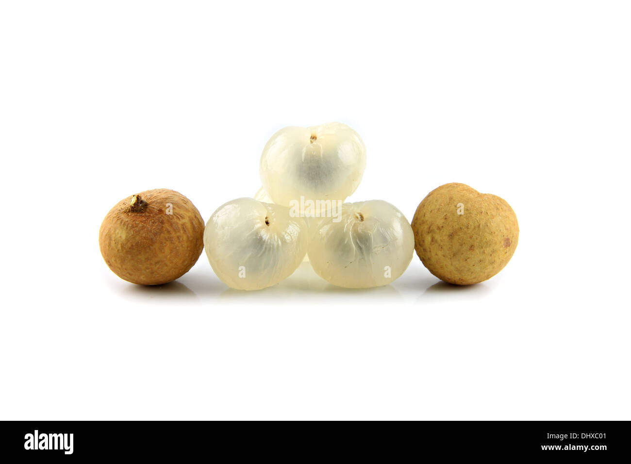 Close up Peeled Longan on white background Stock Photo - Alamy