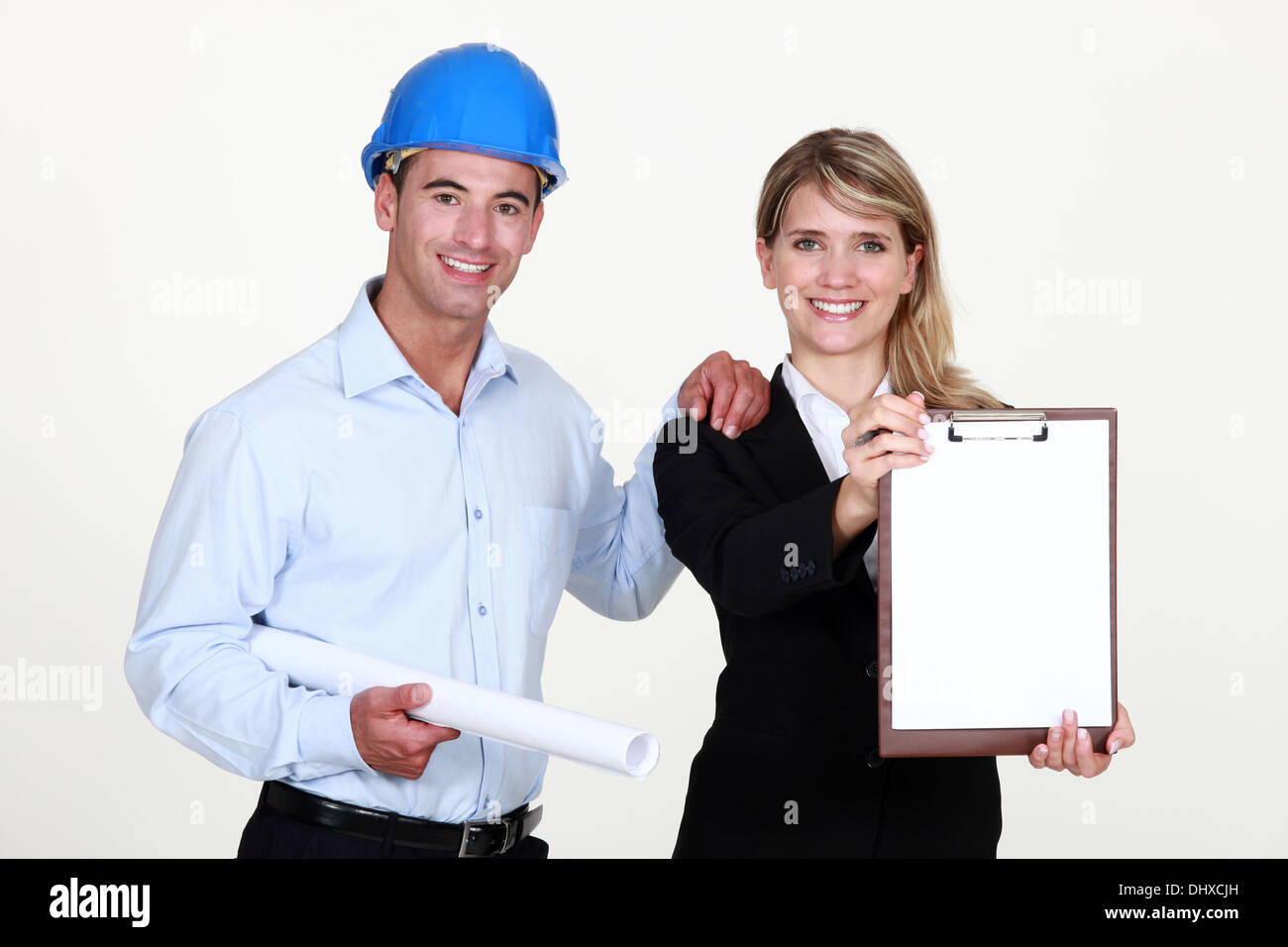 Architect and assistant Stock Photo - Alamy