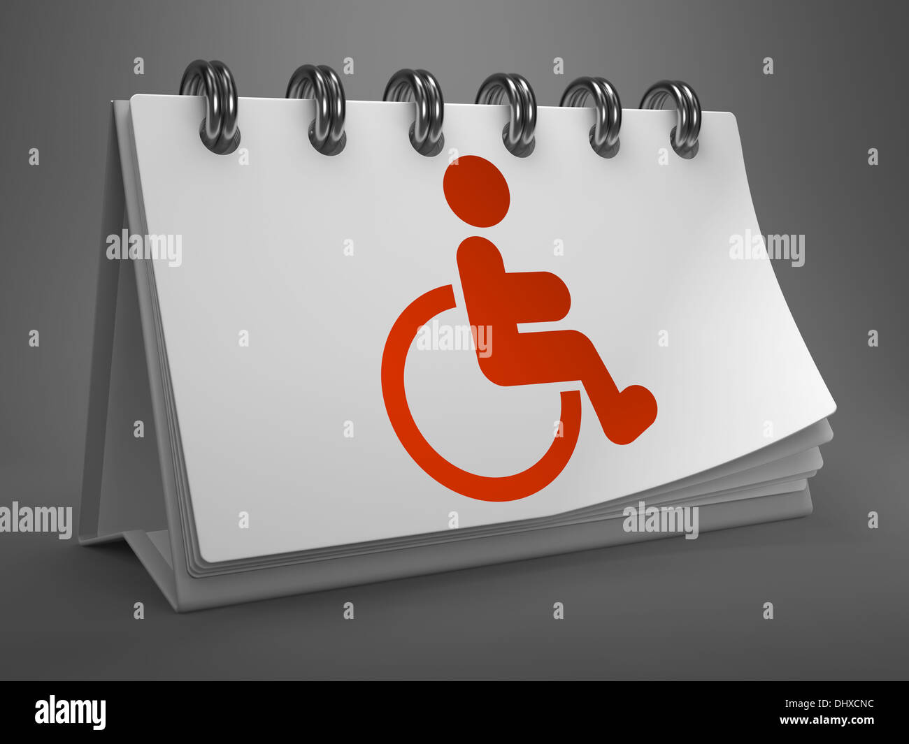 Desktop Calendar with Disabled Icon Stock Photo - Alamy