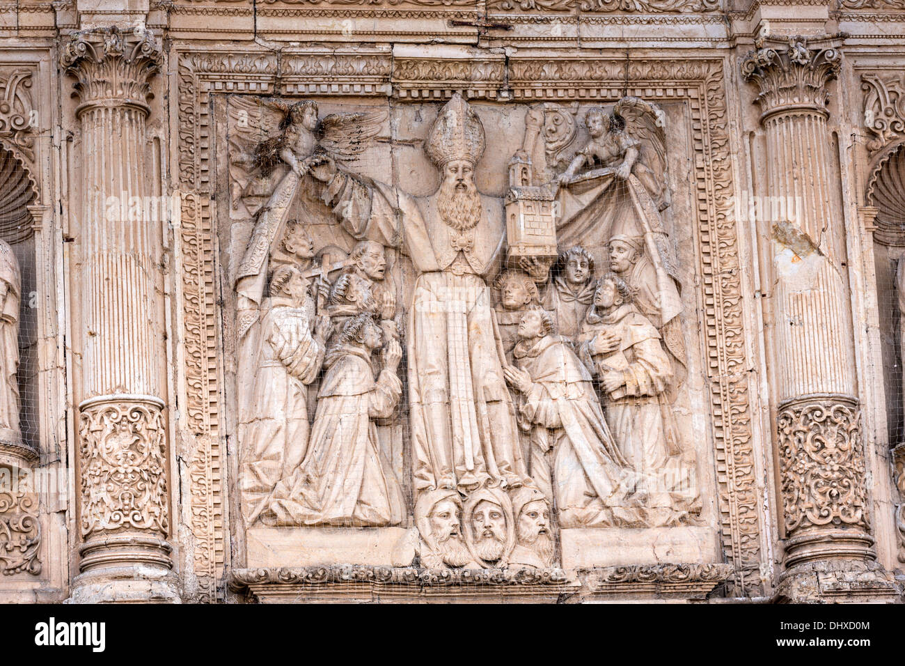 Bas relief at San Agustin Church and Convent in the historic district ...